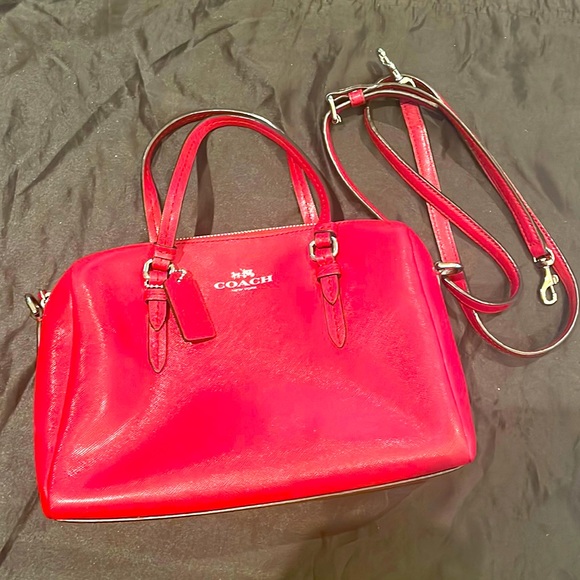 Coach | Bags | Coach Red Leather Satchel With Detachable Straps | Poshmark